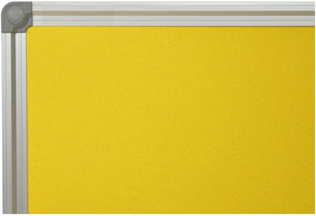 Natural Cork Yellow Bulletin Board with Aluminium Frame