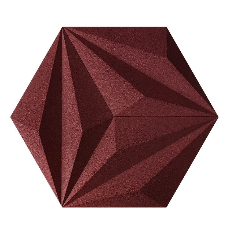 Unique and decorative MAROON cork wall tiles 3D LINE